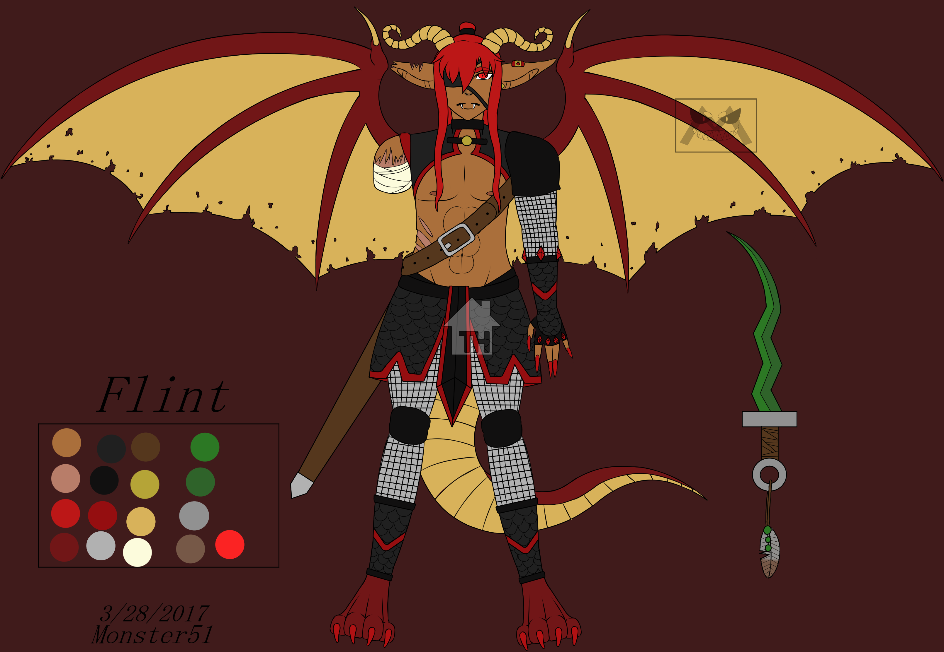 Flint (human form) on Toyhouse